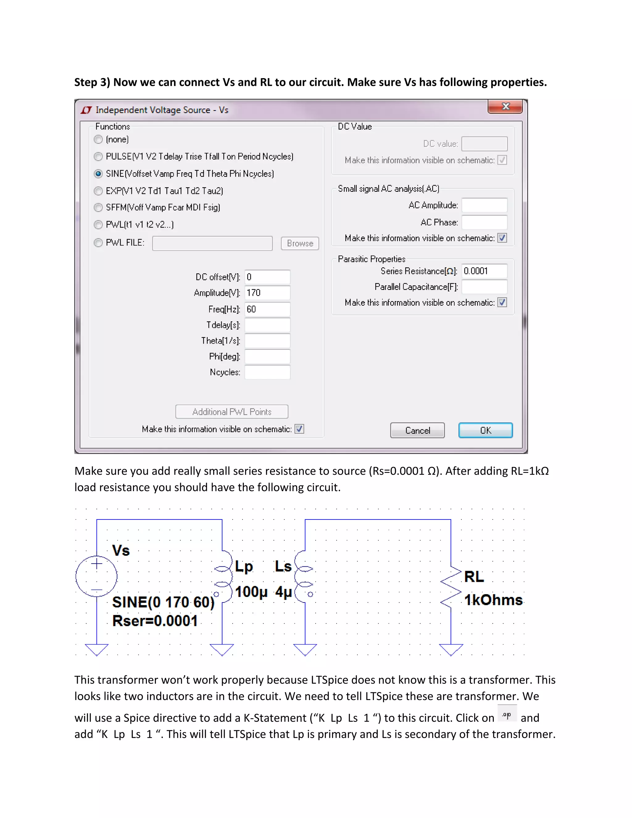 How to create a transformer using lt spice | PDF