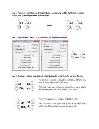 How to create a transformer using lt spice | PDF