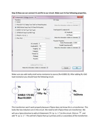 How to create a transformer using lt spice | PDF