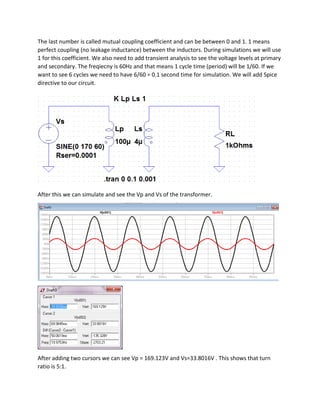 How to create a transformer using lt spice | PDF