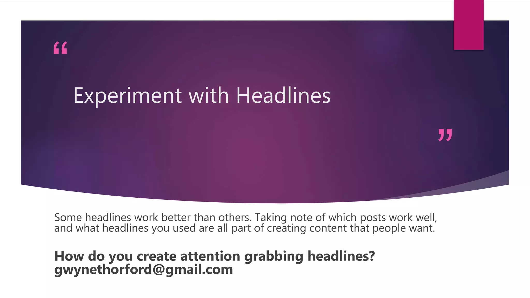 How to Create Attention Grabbing Headlines | PPT