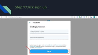 How to create a twitter account | PPTX