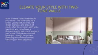 How to create a two-tone wall paint design | PPTX