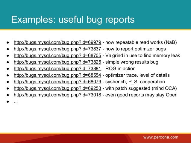 How to create a useful MySQL bug report