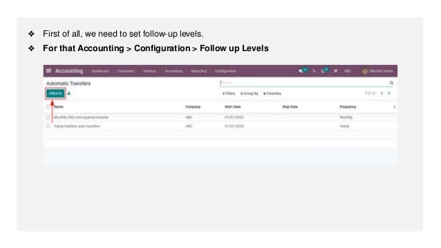 Create Automatic Transfers in Odoo 15 Accounting | PPTX | Internet | Computing
