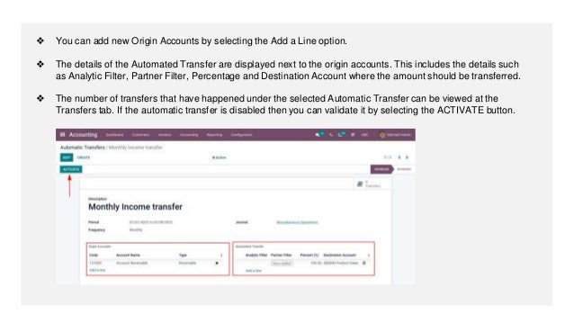 Create Automatic Transfers in Odoo 15 Accounting | PPTX | Internet | Computing
