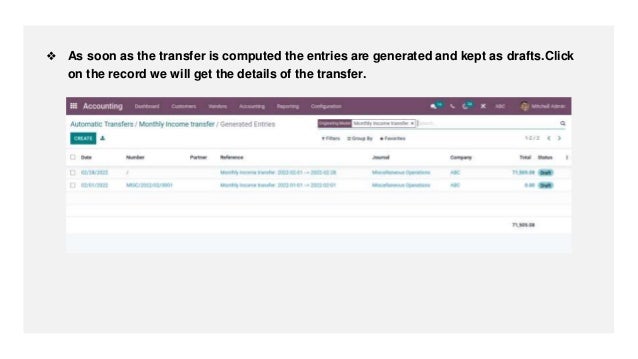 Create Automatic Transfers in Odoo 15 Accounting | PPTX | Internet | Computing