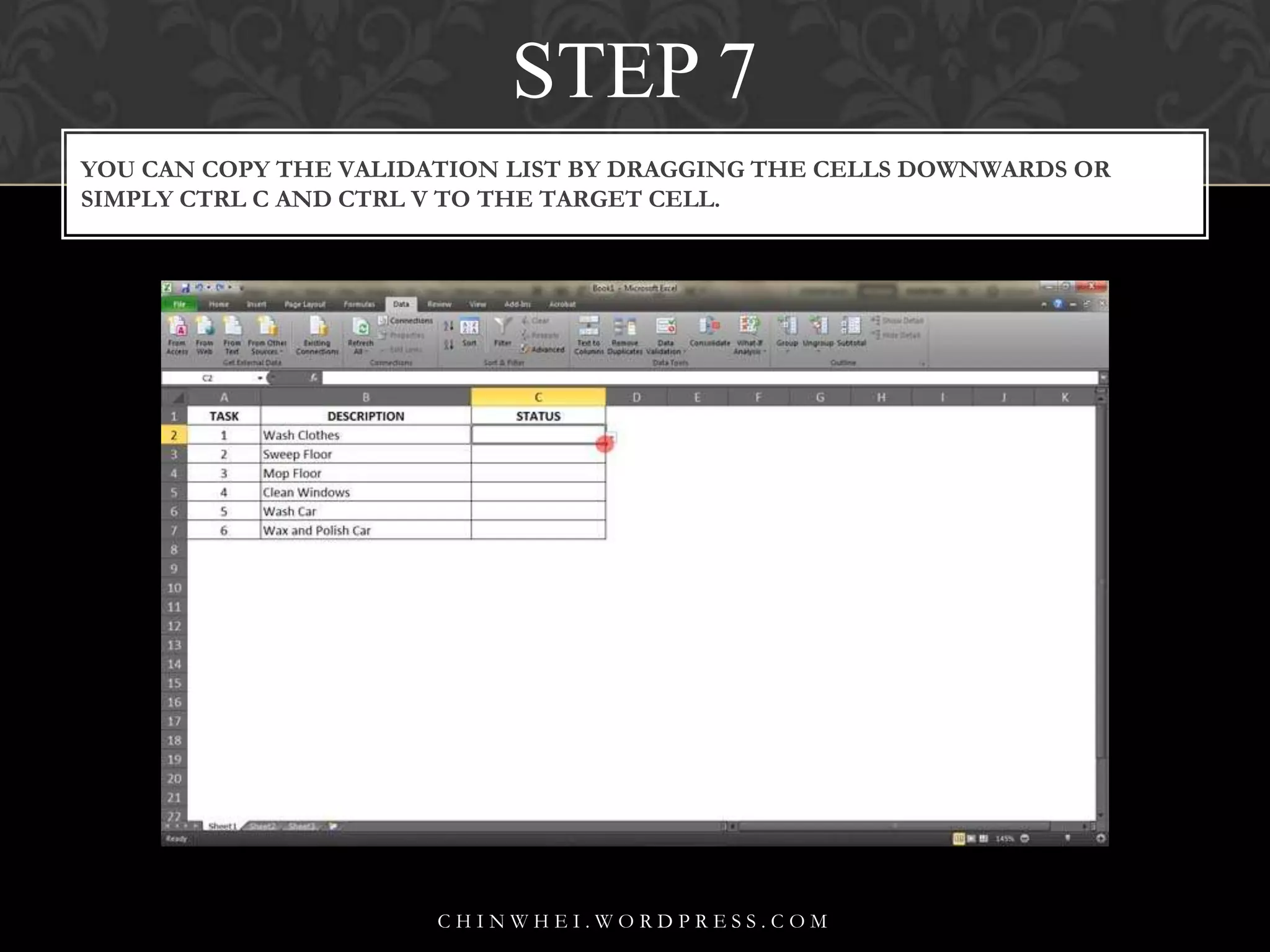 How to create a validation list in excel | PPSX