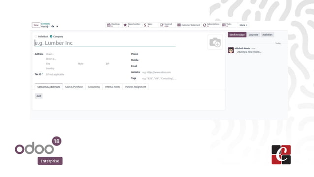 How to Create a Vendor in Odoo 18 Purchase | PPT