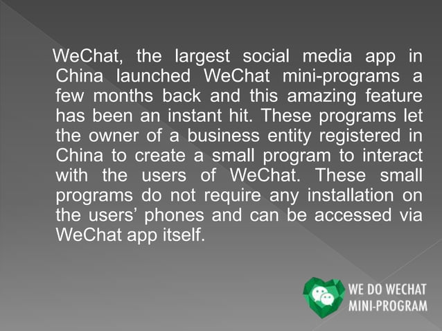 How to create a we chat mini program | PPT | Free Download