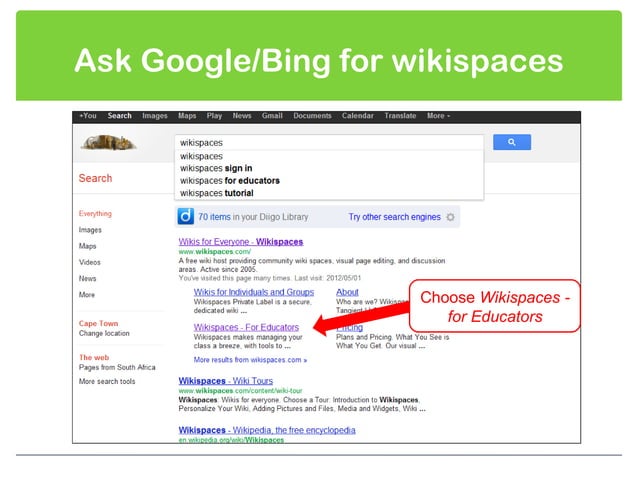 How to create a wiki using Wikispaces | PPT | Internet for Beginners ...