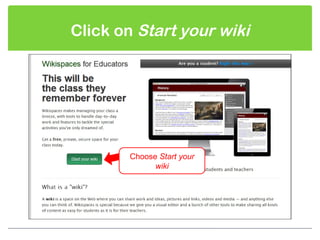 How to create a wiki using Wikispaces | PPT