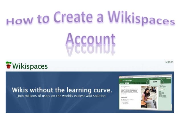 How to create a wikispaces account | PPTX