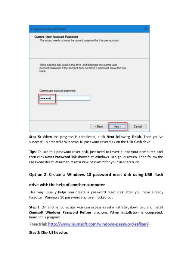 How To Create A Windows 10 Password Reset Disk Using Usb Flash Drive