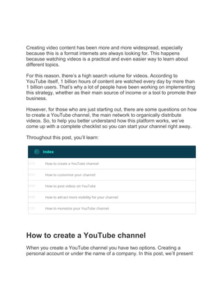 How to create a you tube channel | PDF