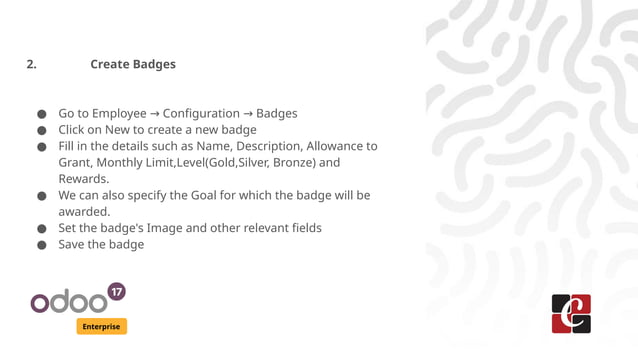 How to Create Badges & Challenges in Odoo 17 | PPTX | Technology & Computing