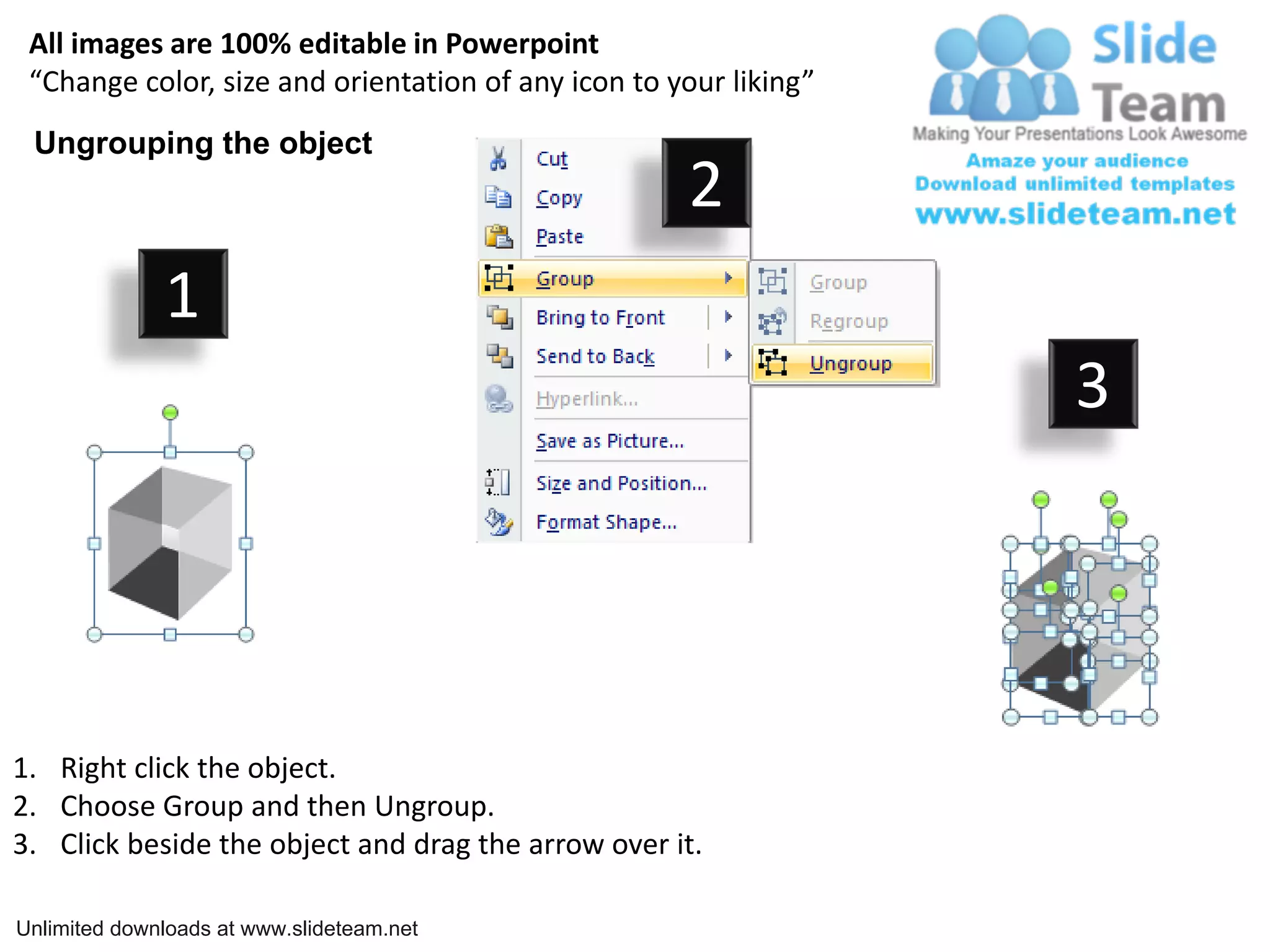 How to create built 3 d cubes stacked in semicircle powerpoint slides ...