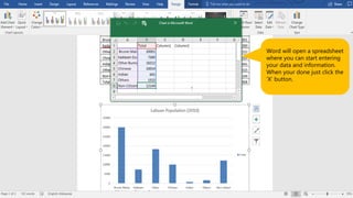 How to create charts in word 2016 | PPTX
