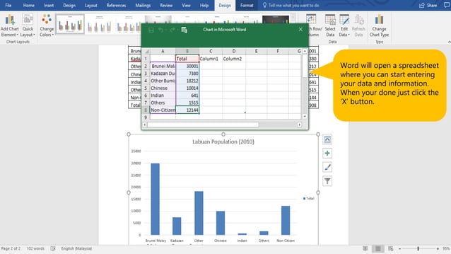 How to create charts in word 2016 | PPTX