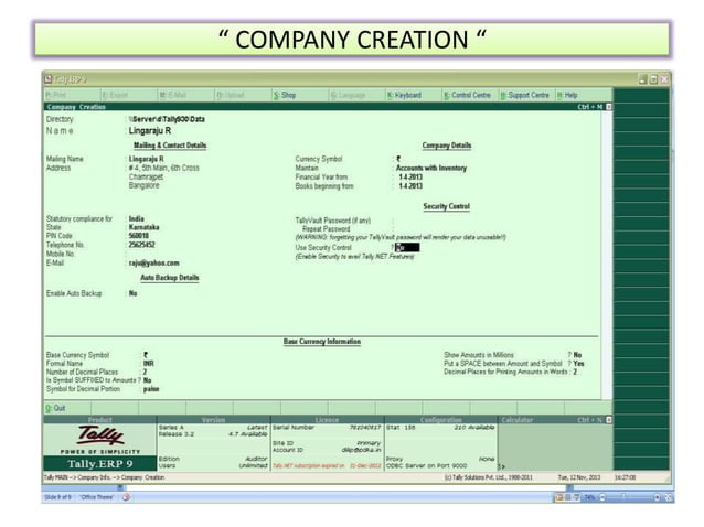 How to create company in Tally | PPTX