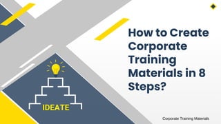 Corporate Training Materials: Importance, Tips, and Video Ideation | PDF