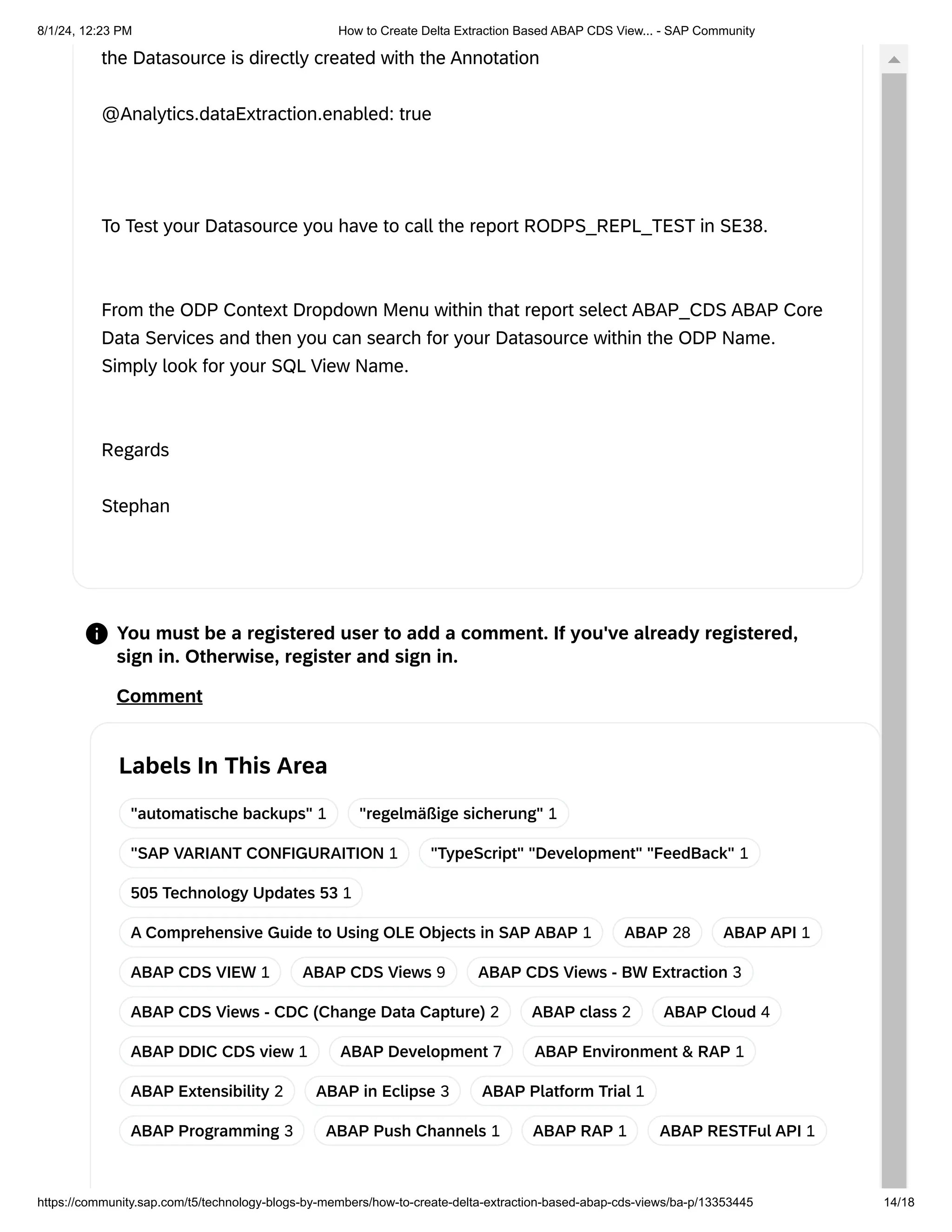 How To Create Delta Extraction Based Abap Cds View Sap Communitypdf