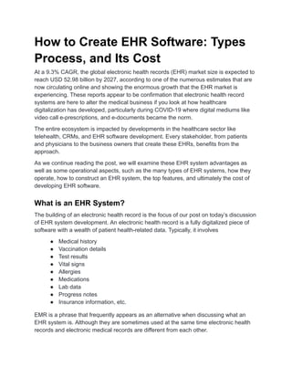 How to Create EHR Software_ Types Process, and Its Cost.pdf