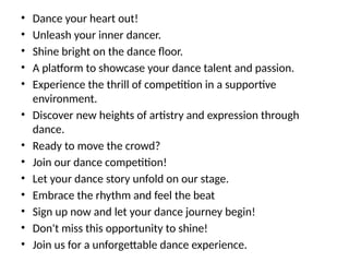 How to Create Engaging Dance Competition | PPT