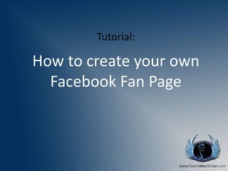 How to Create Facebook Page | PPT