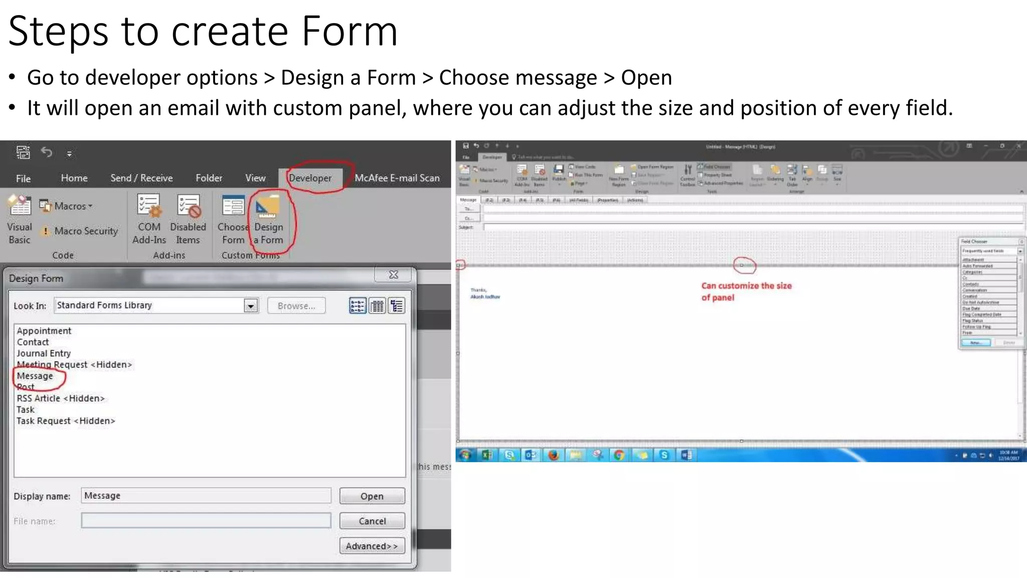 How to create Outlook Form with example | PPTX