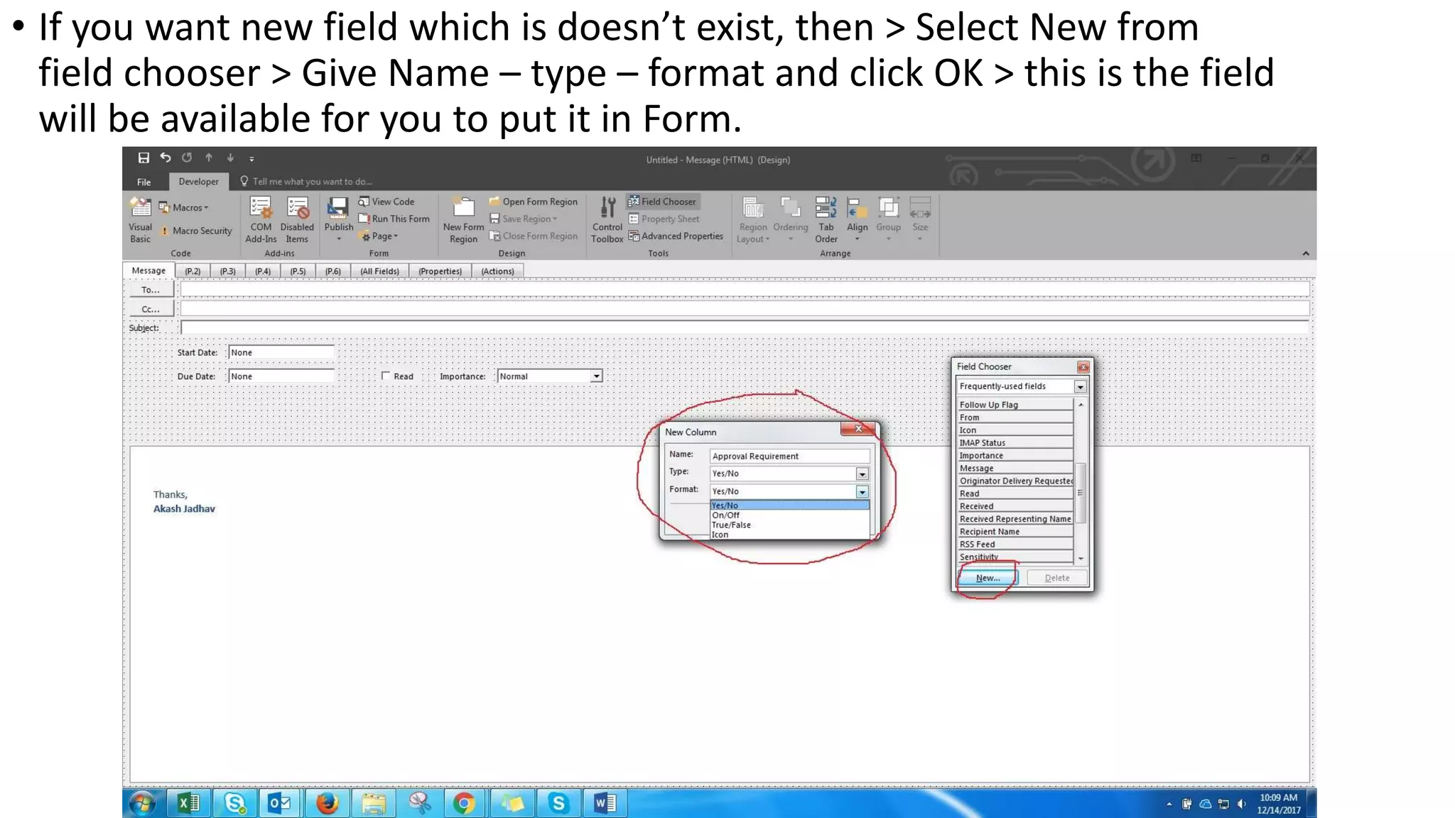 How to create Outlook Form with example | PPTX