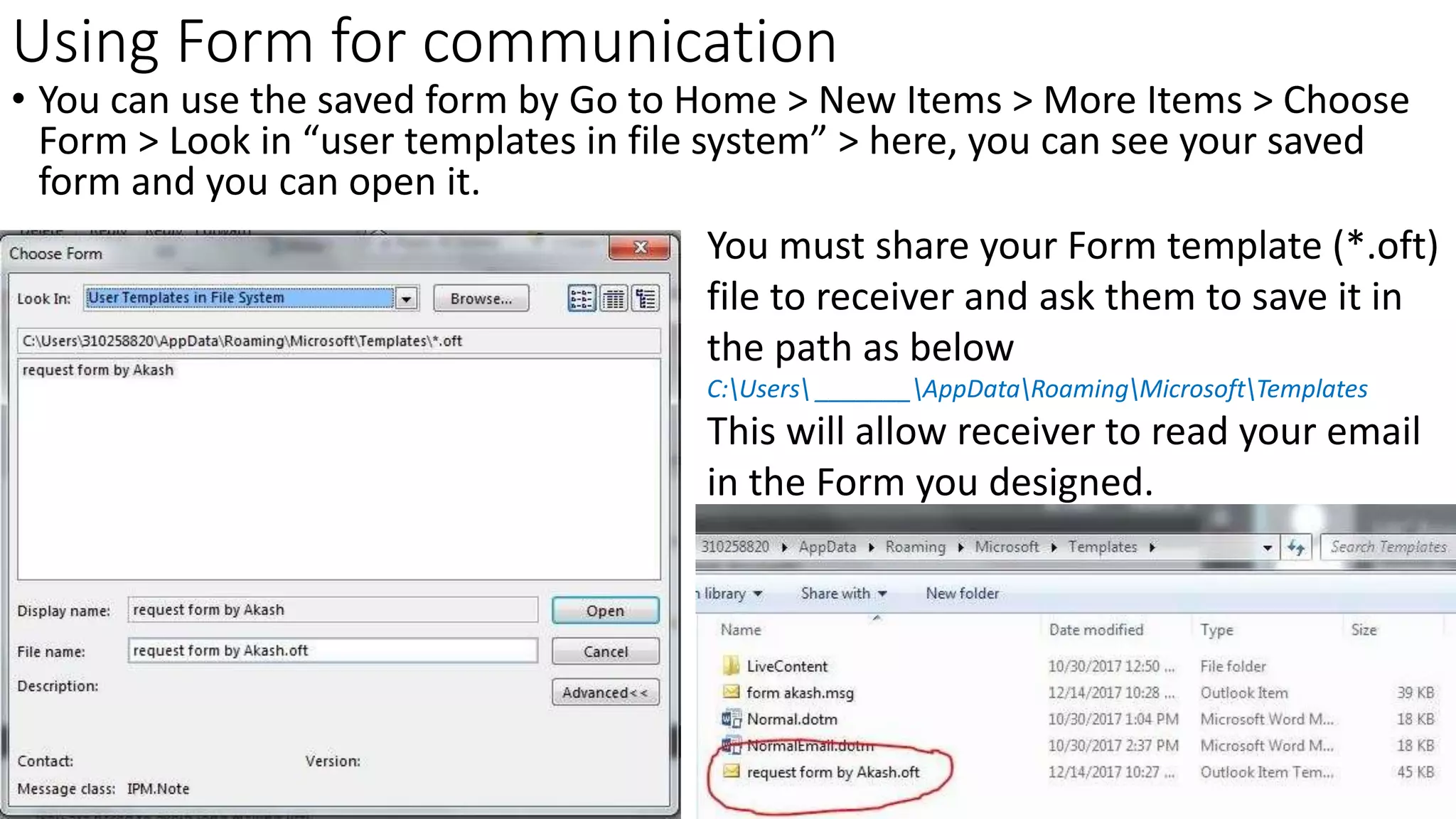 How To Create Outlook Form With Example Pptx Email Internet