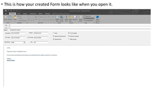 How to create Outlook Form with example | PPTX