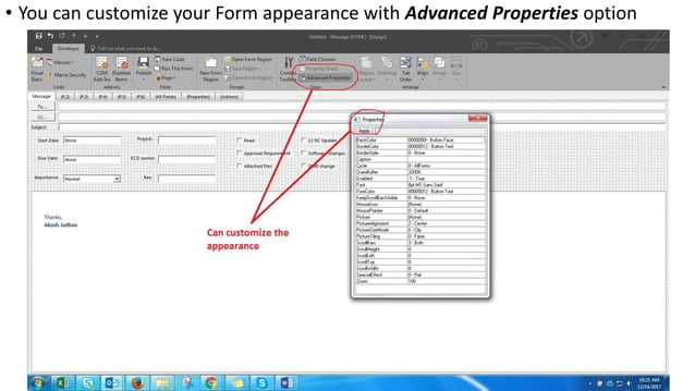 How to create Outlook Form with example | PPTX | Email | Internet
