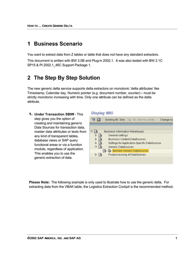 How to create generic delta | PDF