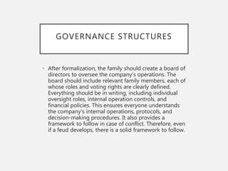 How to Create Governance Structures in Family Businesses | PPTX ...