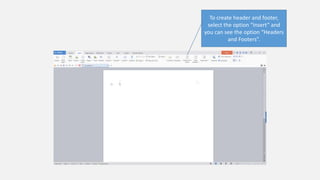 How to create header and footer in words | PPT