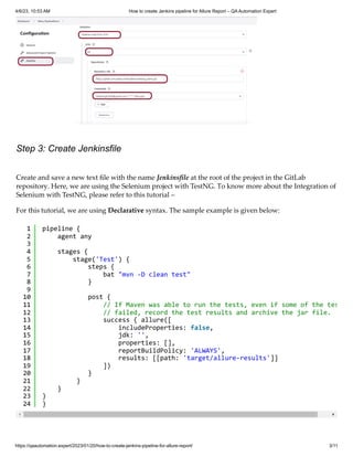 How to create Jenkins pipeline for Allure Report – QA Automation Expert.pdf