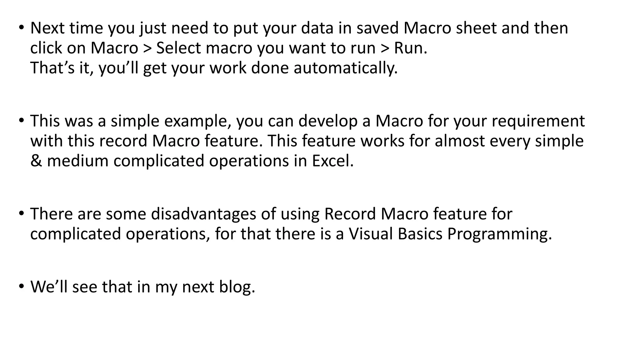 How To Create Macro With Example Ppt