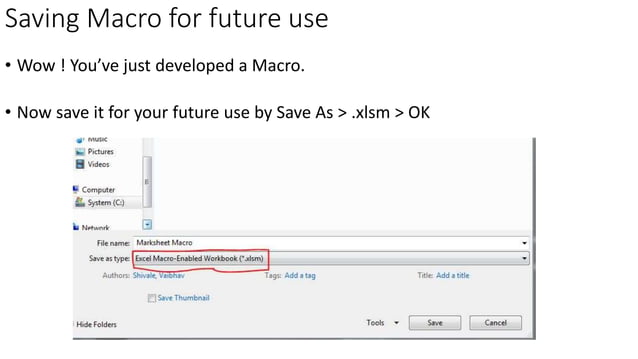 How to create macro with example | PPT