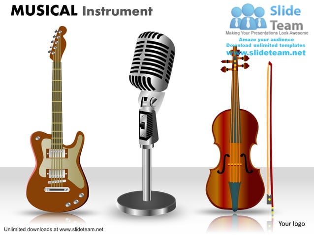 How to create make beautifully designed musical instrument power point ...
