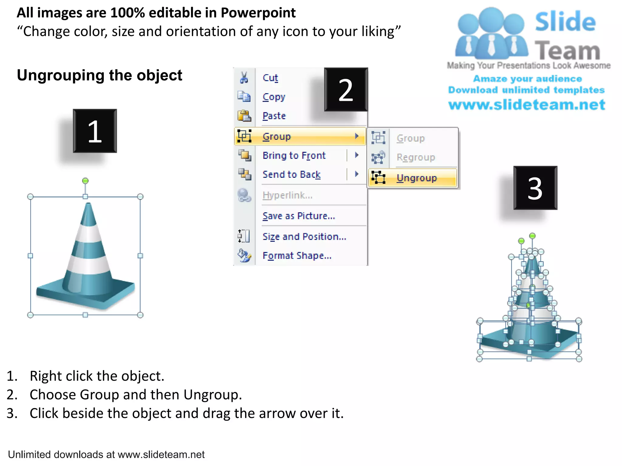 How to create make colorful traffic cones power point images | PPT