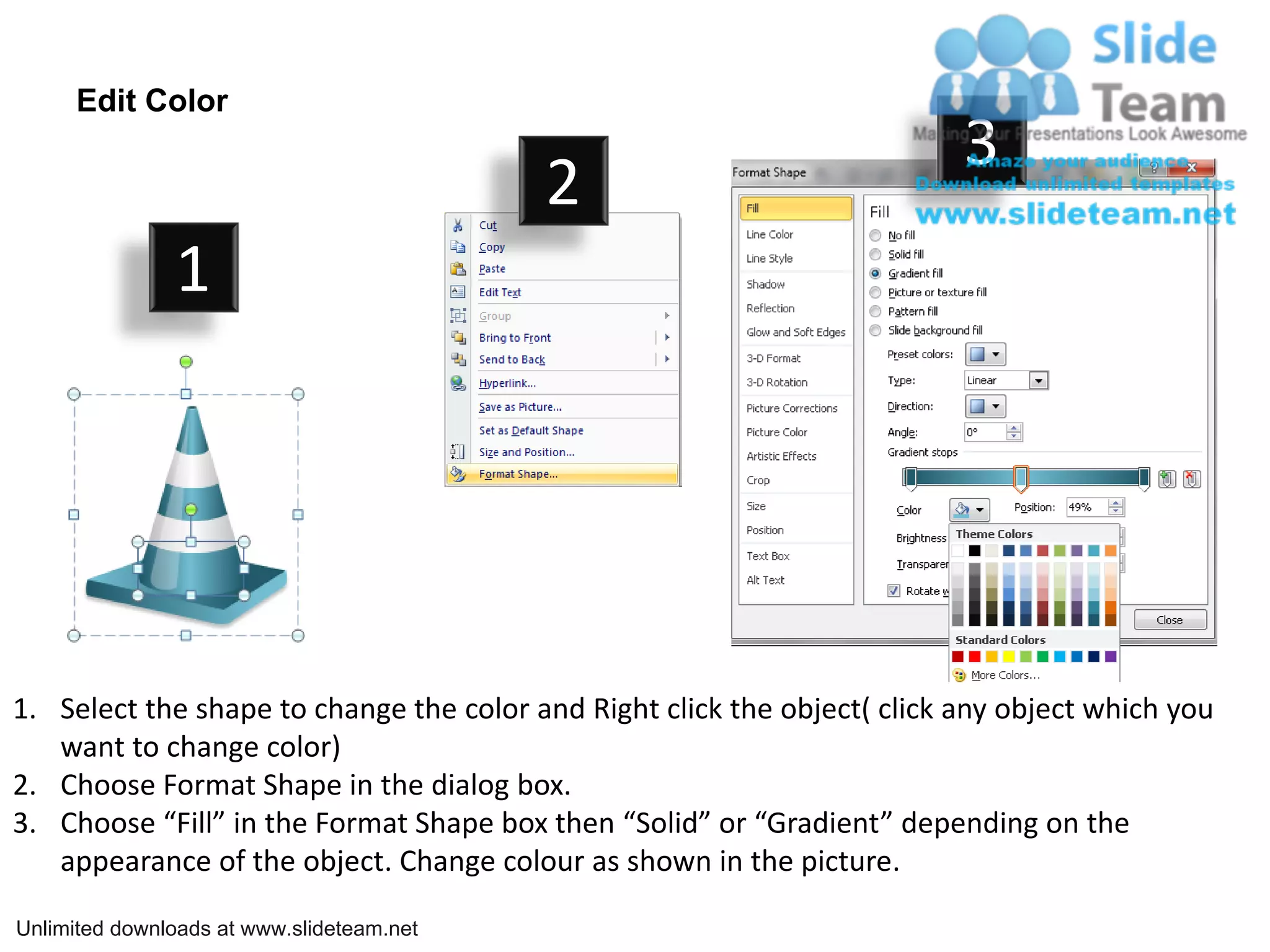 How to create make colorful traffic cones power point images | PPT