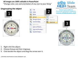 How to create make direction compass 2 power point slides and ppt ...