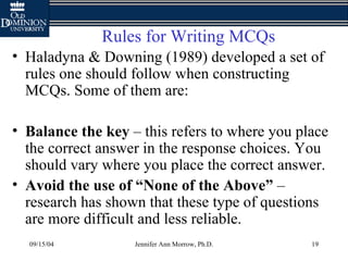 How to create multiple choice questions | PPT