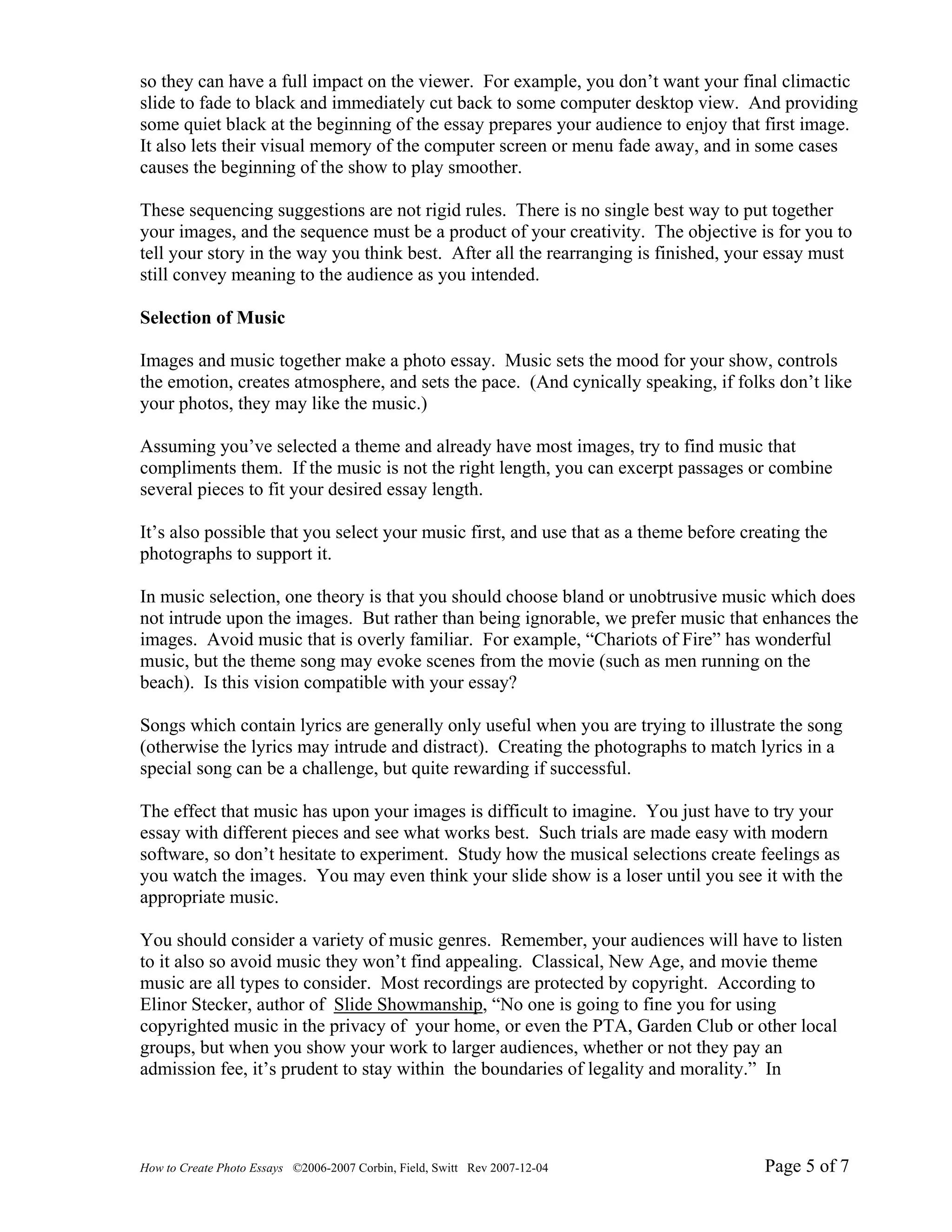 How tocreatephotoessays | PDF