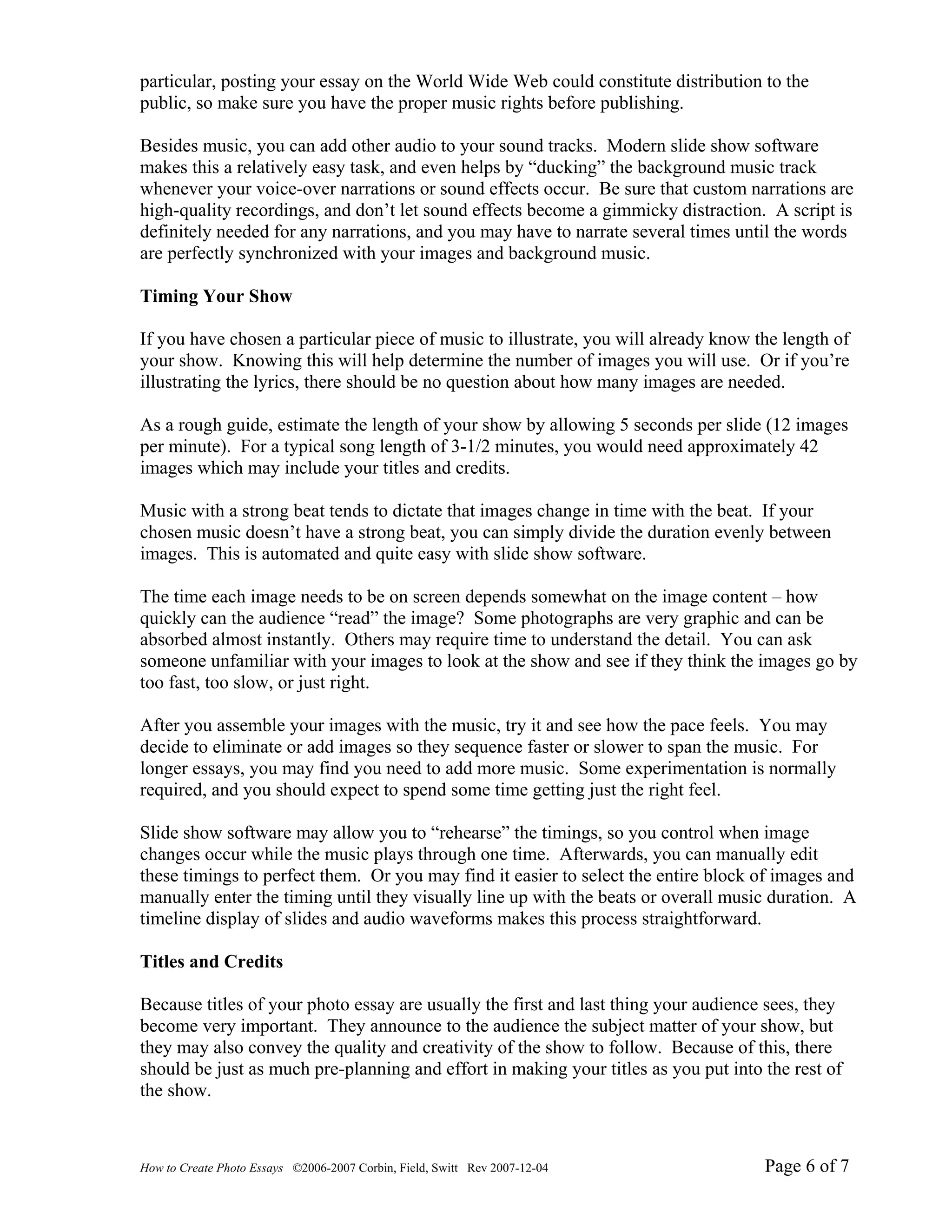 How tocreatephotoessays | PDF