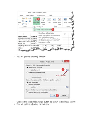 How to create pivot table in excel | DOCX