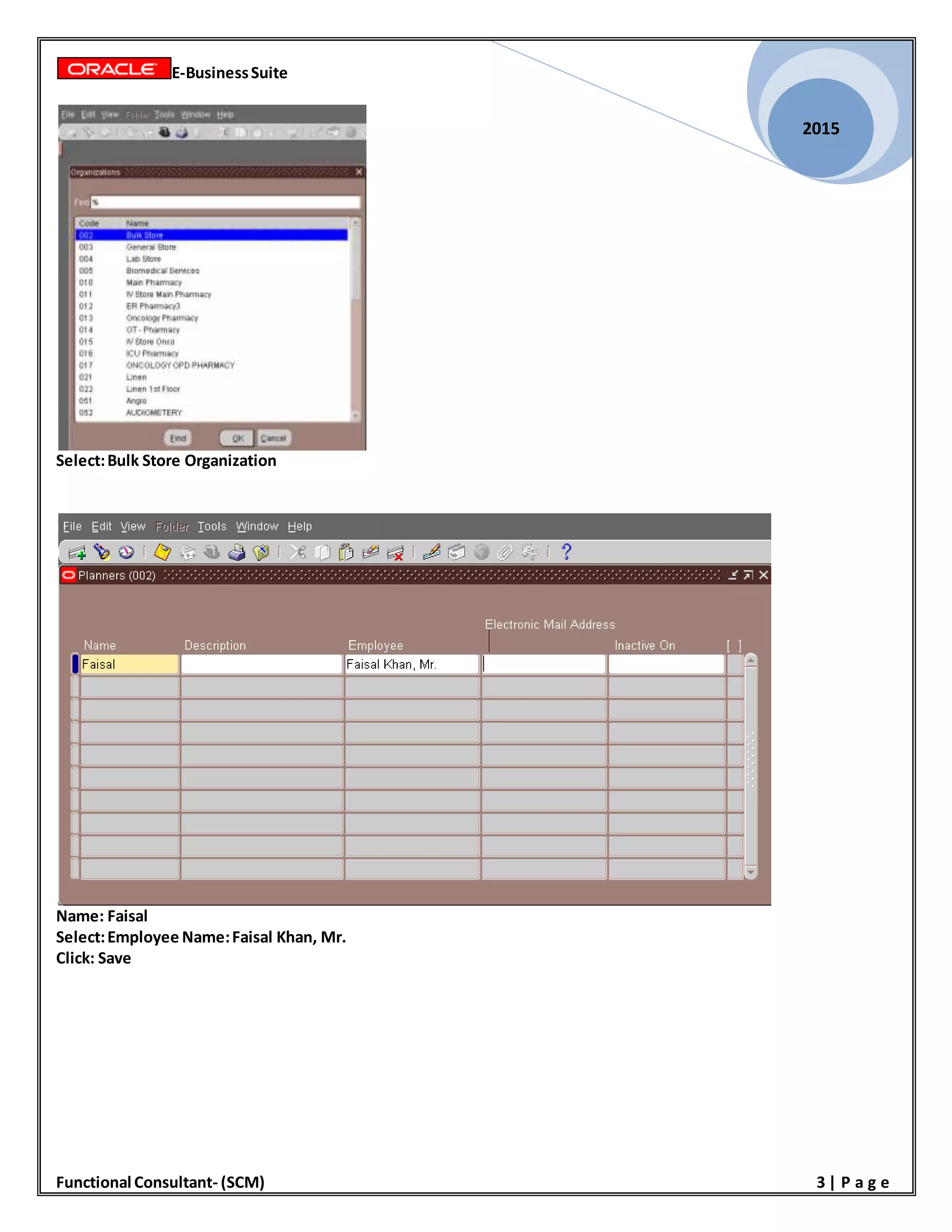How to create planner from inventory setups (Oracle- Inventory) | DOCX