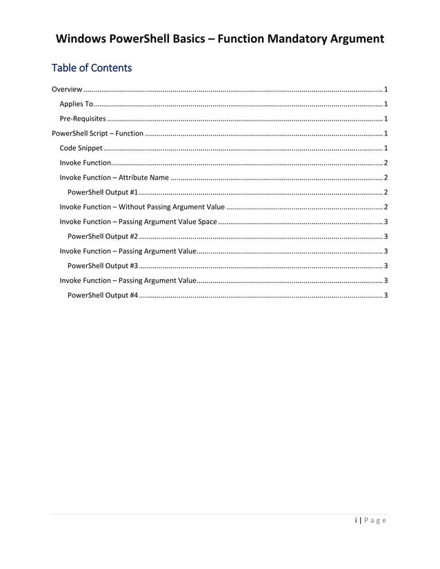 How To Create Power Shell Function Mandatory Parameter Value | PDF How To Create Power Shell Function Mandatory Parameter Value | PDF